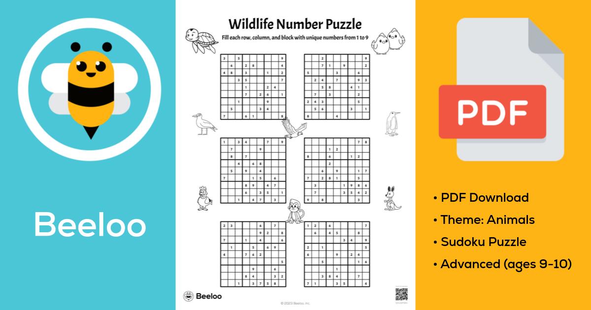 Wildlife Number Puzzle • Beeloo Printable Crafts and Activities for Kids
