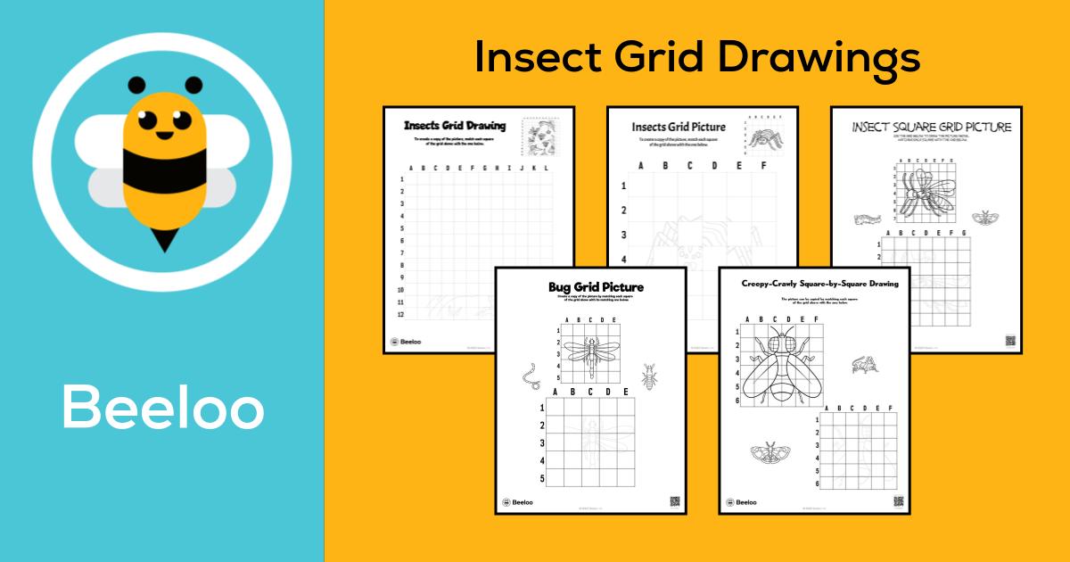 Insect-themed Grid Drawings • Beeloo Printable Crafts and Activities ...