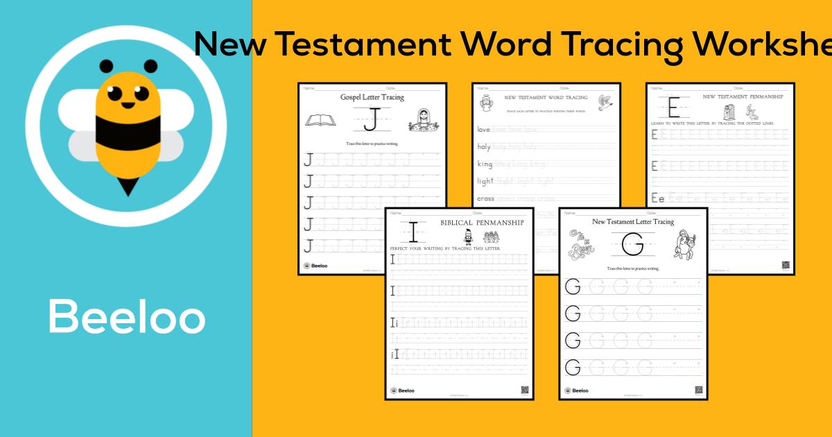New Testament-themed Word Tracing Worksheets • Beeloo Printable Crafts ...
