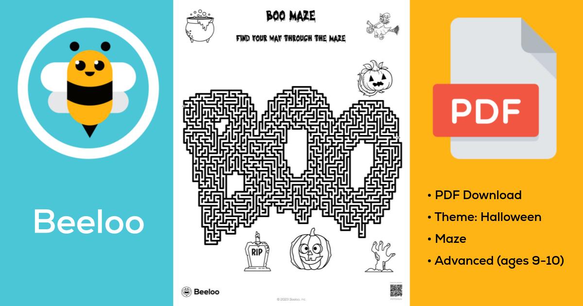 Boo Maze • Beeloo Printable Crafts and Activities for Kids