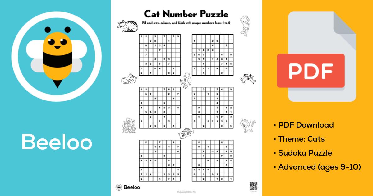 Cat Number Puzzle • Beeloo Printable Crafts and Activities for Kids