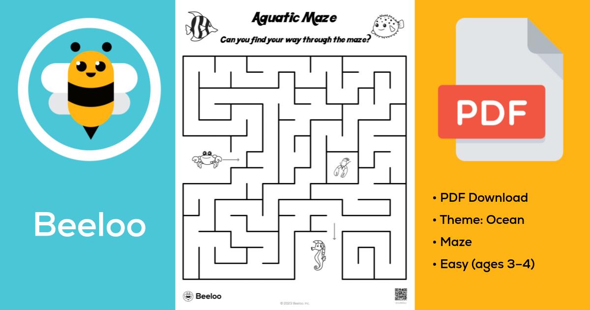 Aquatic Maze • Beeloo Printable Crafts and Activities for Kids