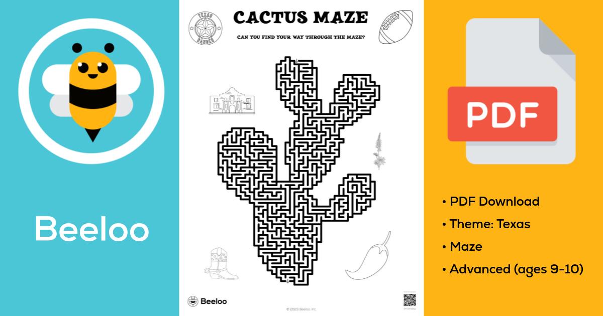 Cactus Maze • Beeloo Printable Crafts and Activities for Kids