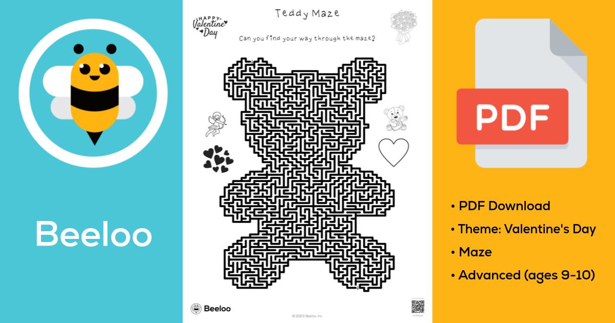 Teddy Maze • Beeloo Printable Crafts and Activities for Kids