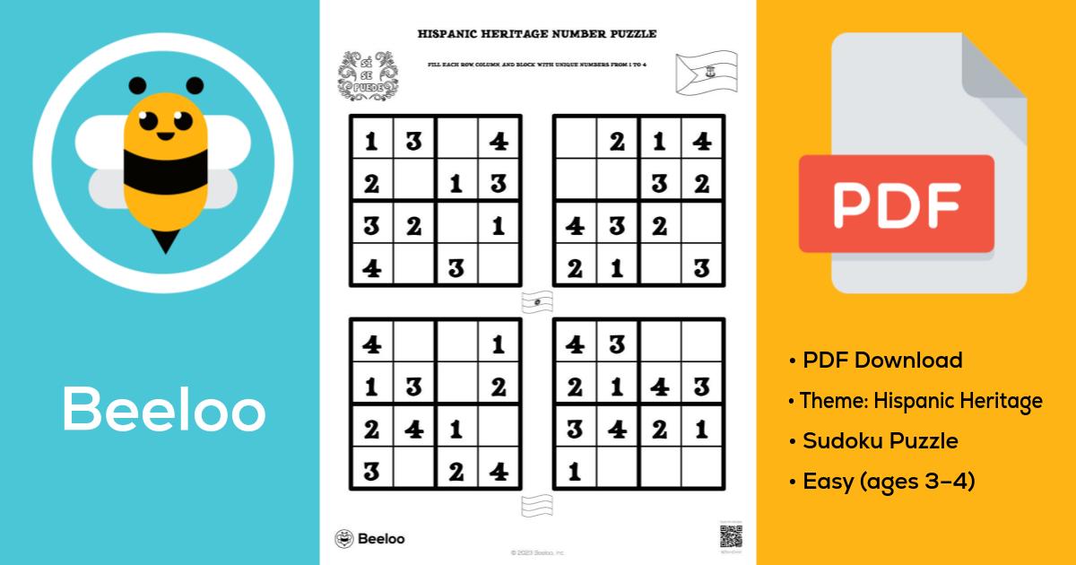 Hispanic Heritage Number Puzzle • Beeloo Printable Crafts and ...