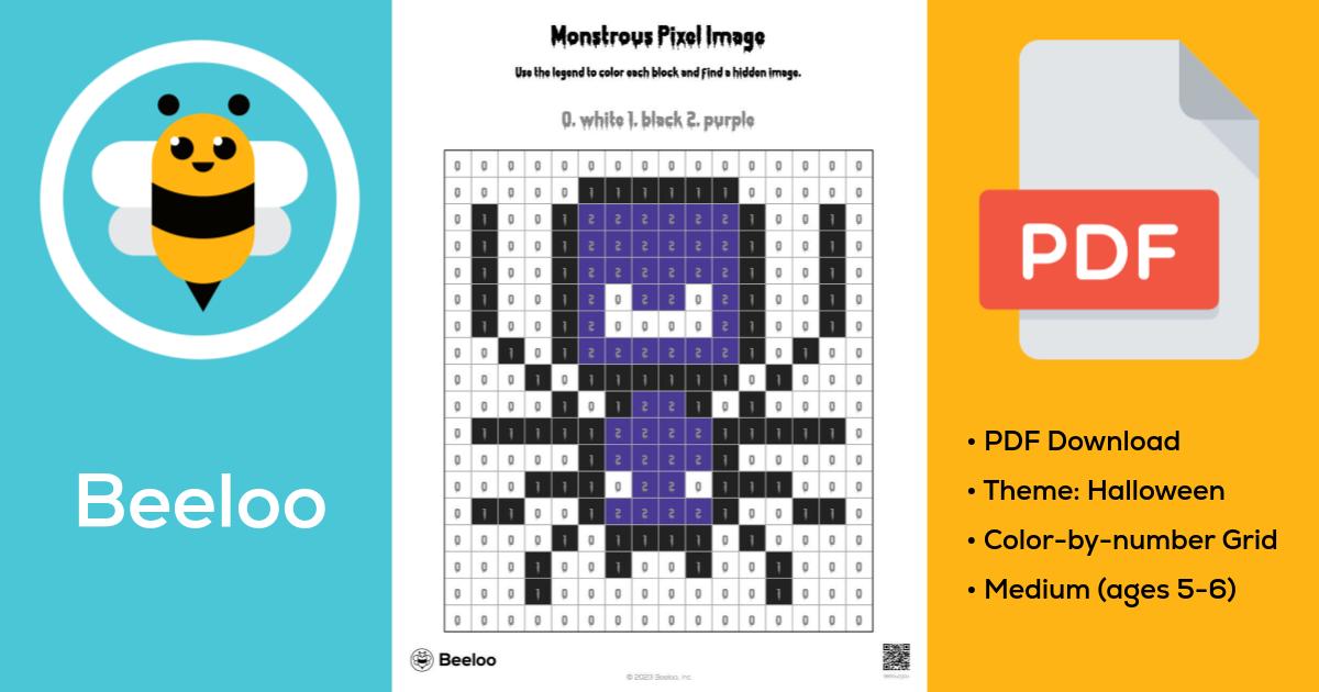 Monstrous Pixel Image • Beeloo Printable Crafts and Activities for Kids