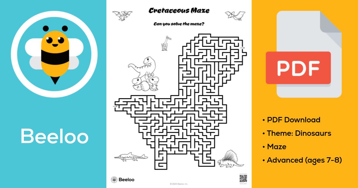 Cretaceous Maze • Beeloo Printable Crafts and Activities for Kids