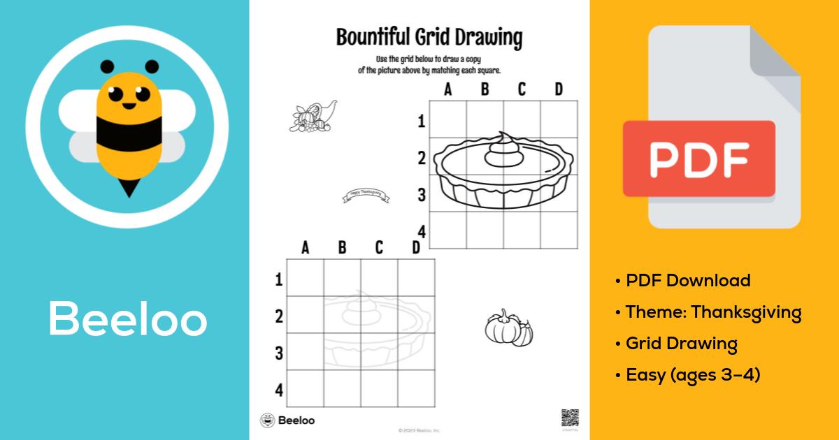 Bountiful Grid Drawing • Beeloo Printable Crafts and Activities for Kids