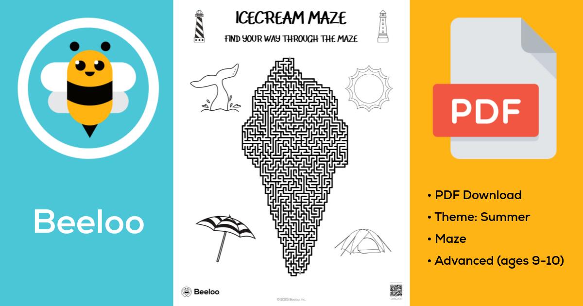 Icecream Maze • Beeloo Printable Crafts and Activities for Kids