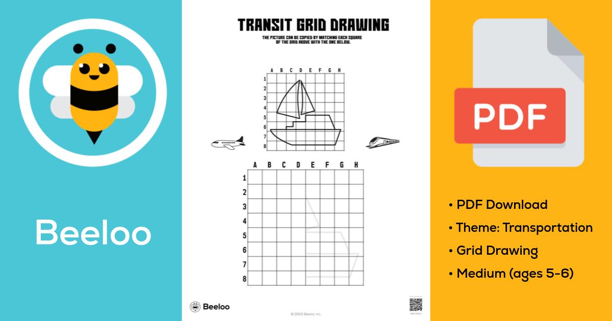 Transit Grid Drawing • Beeloo Printable Crafts and Activities for Kids