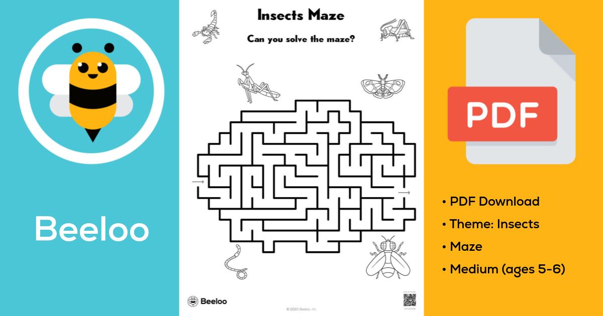 Insects Maze • Beeloo Printable Crafts and Activities for Kids