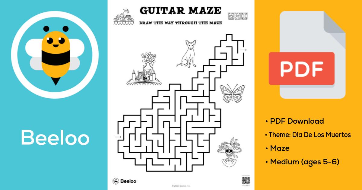 Guitar Maze • Beeloo Printable Crafts and Activities for Kids
