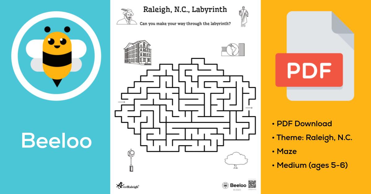 Raleigh, N.C., Labyrinth • Beeloo Printable Crafts and Activities for Kids