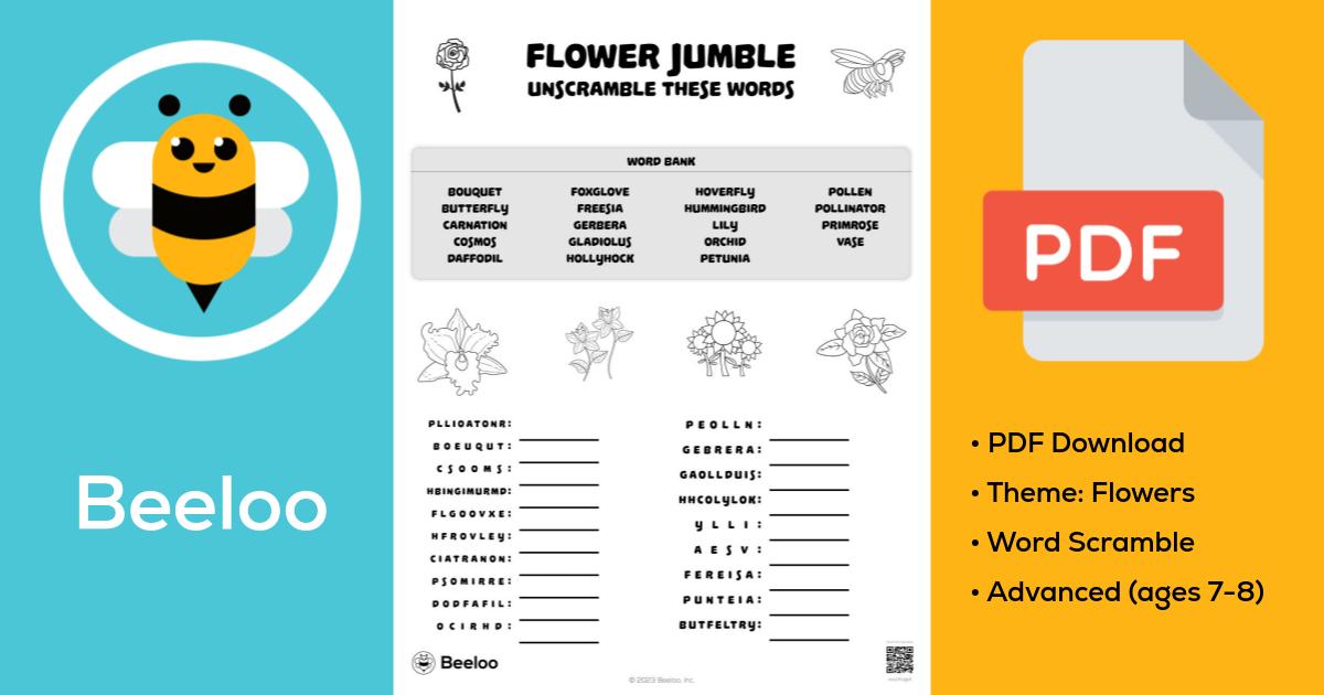 Flower Jumble • Beeloo Printable Crafts and Activities for Kids