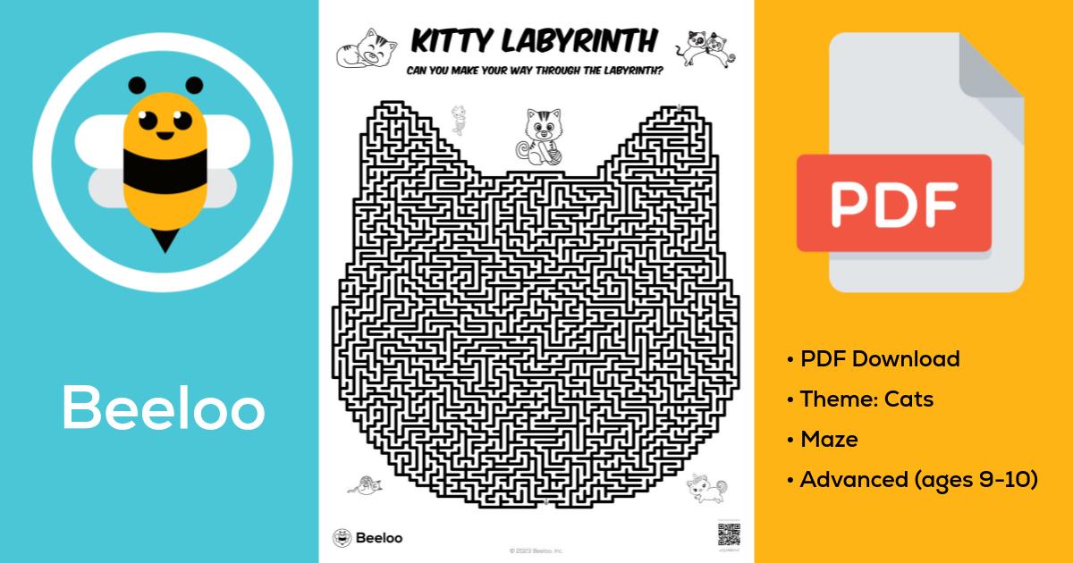 Kitty Labyrinth • Beeloo Printable Crafts and Activities for Kids