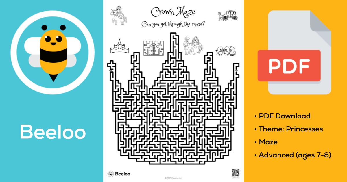 Crown Maze • Beeloo Printable Crafts and Activities for Kids