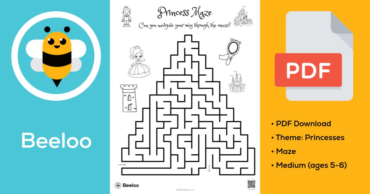 Princess Maze • Beeloo Printable Crafts and Activities for Kids