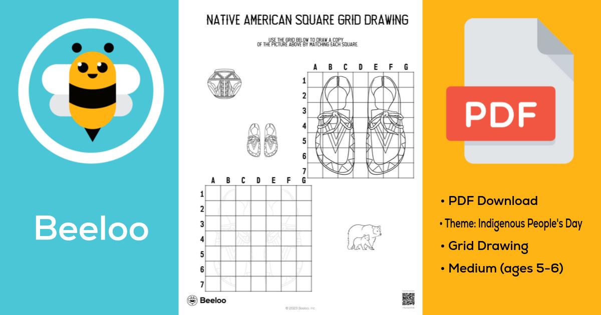 Native American Square Grid Drawing • Beeloo Printable Crafts and ...