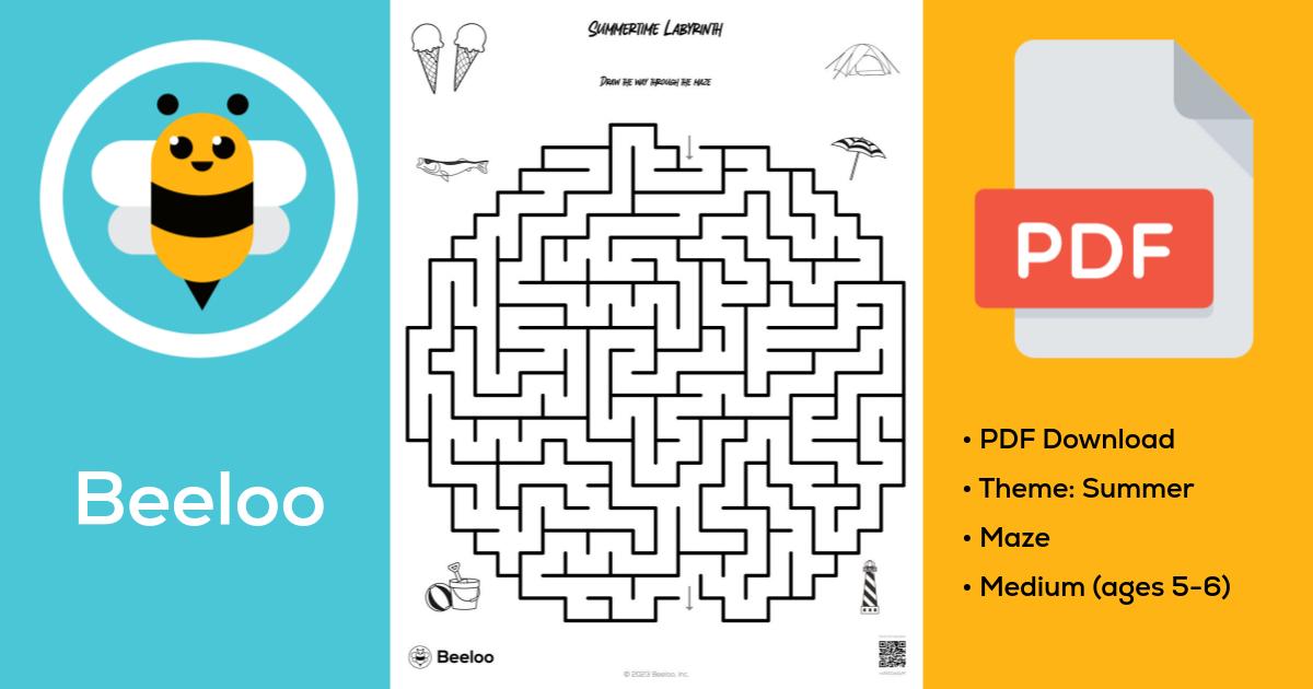 Summertime Labyrinth • Beeloo Printable Crafts and Activities for Kids