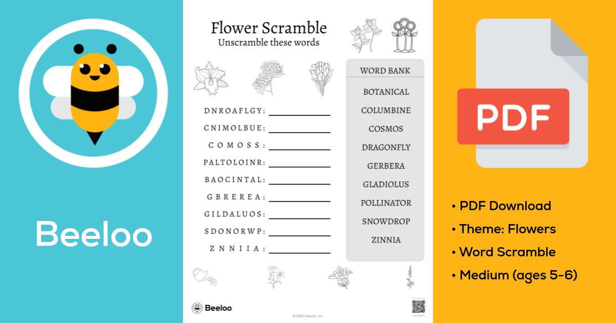 Flower Scramble • Beeloo Printable Crafts and Activities for Kids