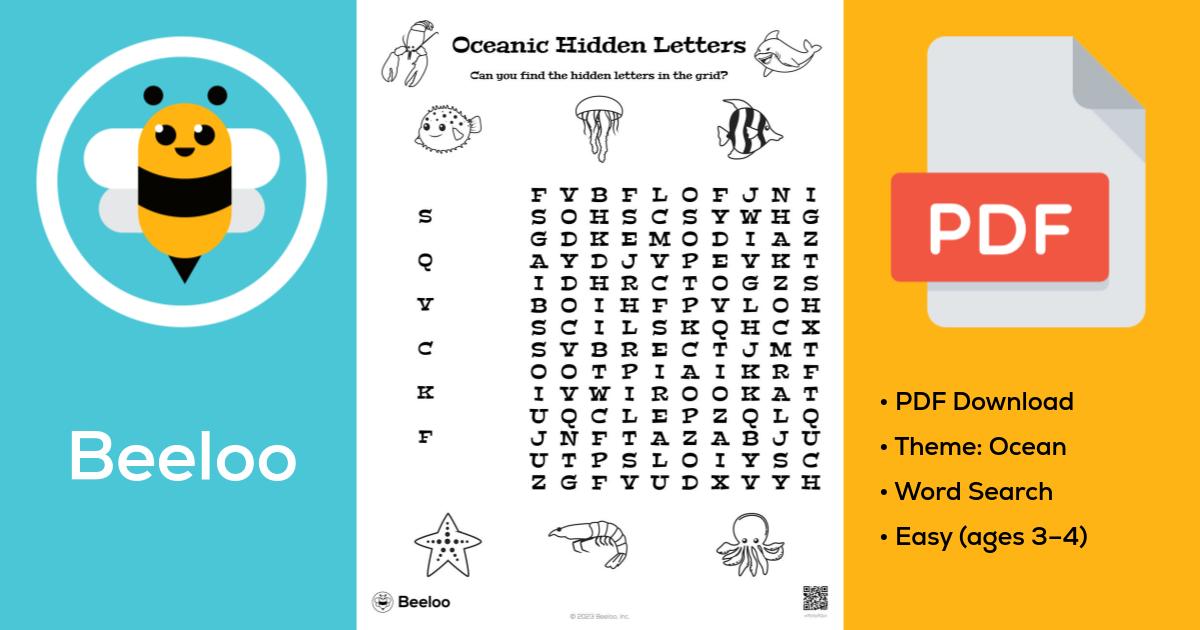 Oceanic Hidden Letters • Beeloo Printable Crafts and Activities for Kids