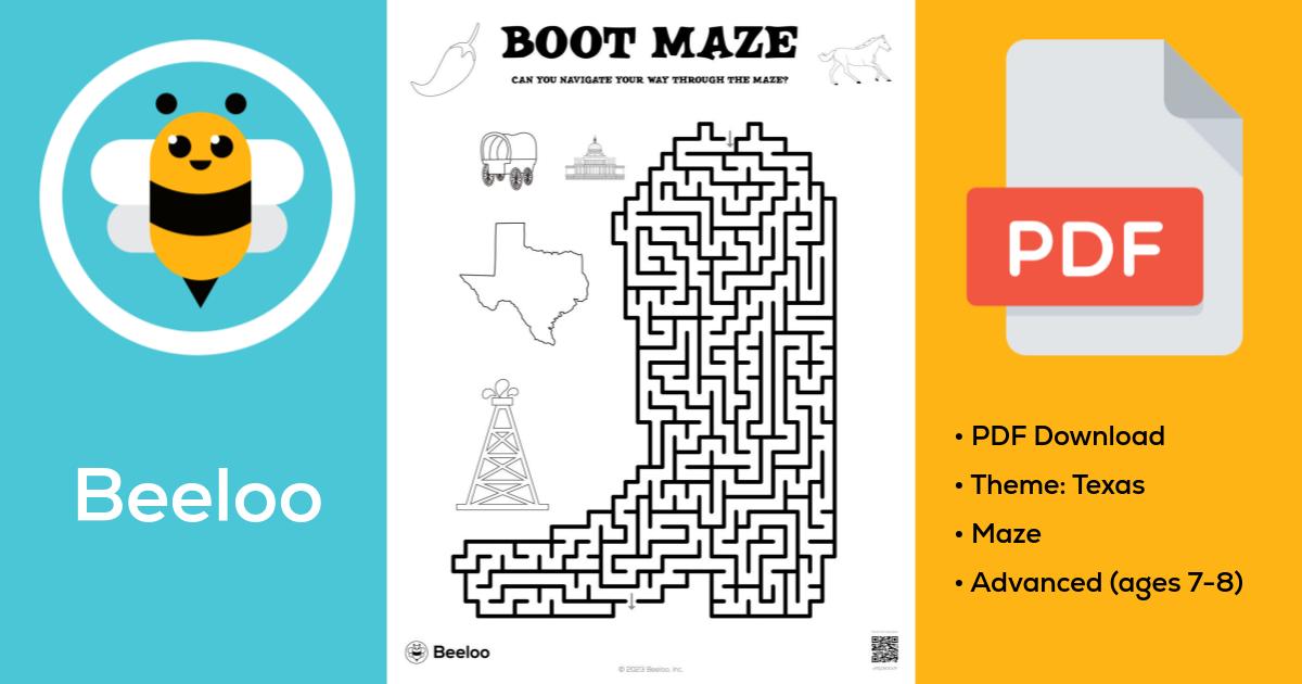 Boot Maze • Beeloo Printable Crafts and Activities for Kids